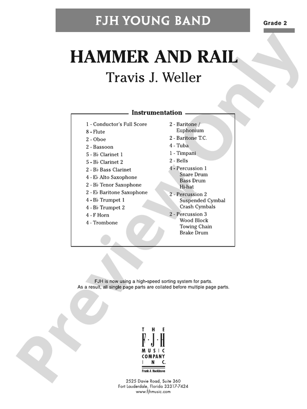 Hammer and Rail: Score: Concert Band Score: Travis J. Weller - Digital ...