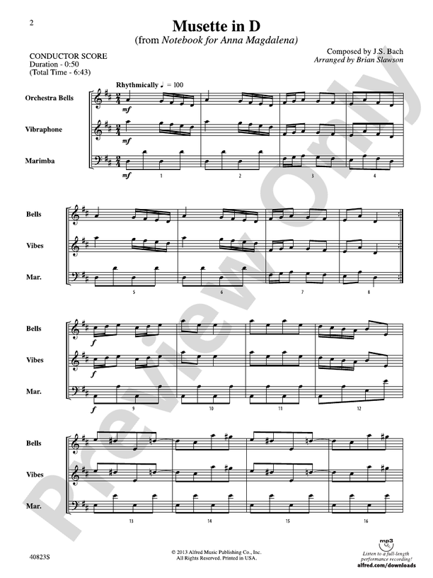 Classic Mallet Trios---Bach: Mallet Instrument Book: Johann Sebastian ...