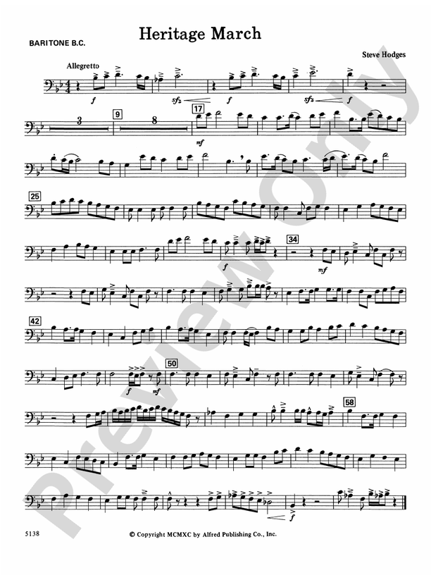 Heritage March: Baritone B.C.: Baritone B.C. Part - Digital Sheet Music ...