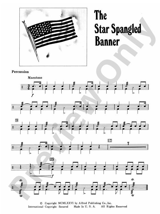 The Star Spangled Banner: 1st Percussion: 1st Percussion Part - Digital ...