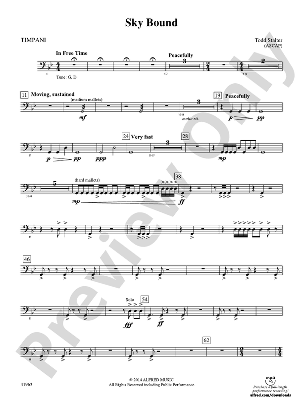 Sky Bound: Timpani: Timpani Part - Digital Sheet Music Download