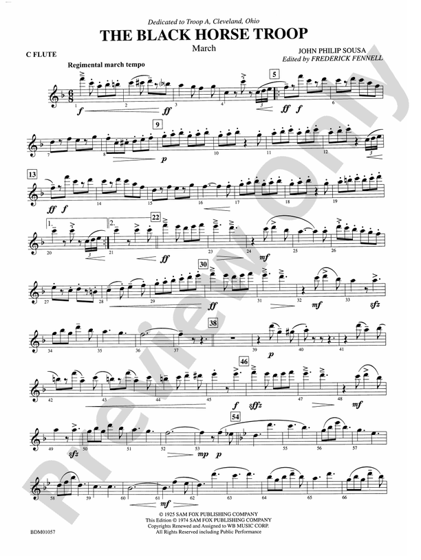 Black Horse Troop: Flute: Flute Part - Digital Sheet Music Download