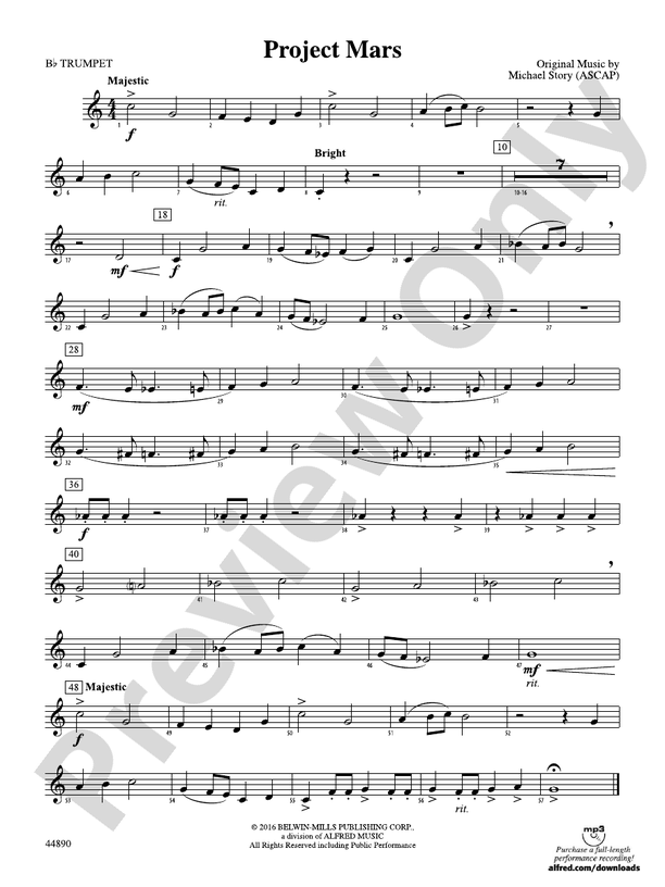 Project Mars: 1st B-flat Trumpet: 1st B-flat Trumpet Part - Digital ...