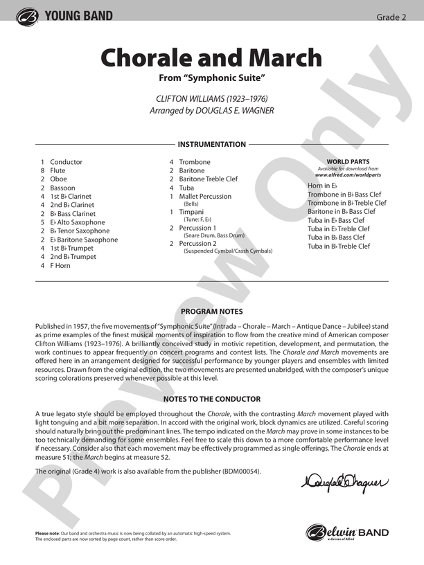 Chorale and March: Score: Concert Band Score - Digital Sheet Music Download