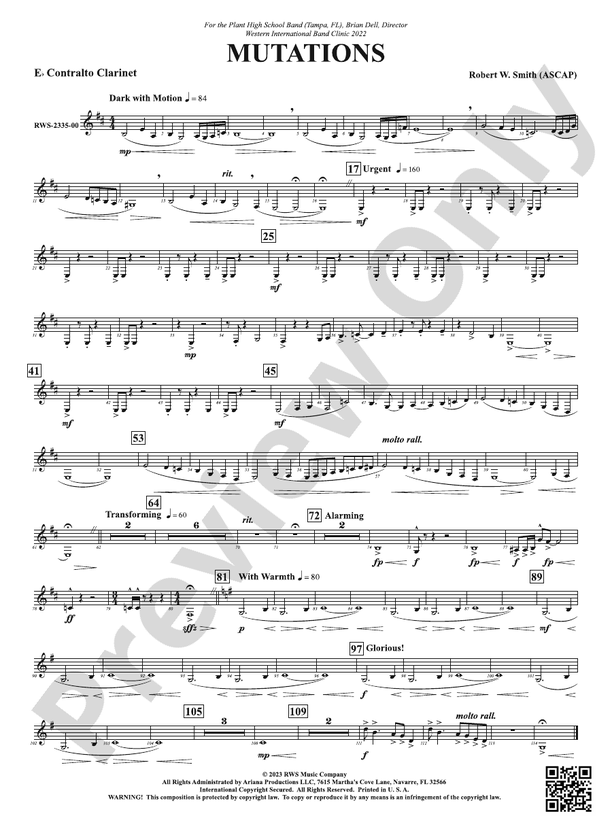 Mutations: E-flat Contra-Alto Clarinet: E-flat Contra-Alto Clarinet ...