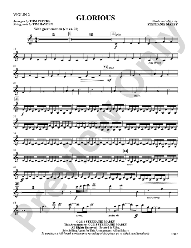 Glorious: 2nd Violin: 2nd Violin Part - Digital Sheet Music Download