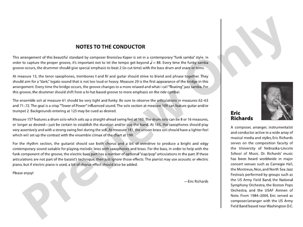 Invitation: Jazz Ensemble Conductor Score & Parts: Bronislau Kaper ...