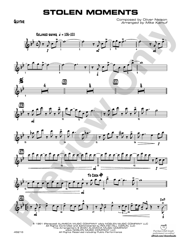 Stolen Moments: Guitar: Guitar Part - Digital Sheet Music Download