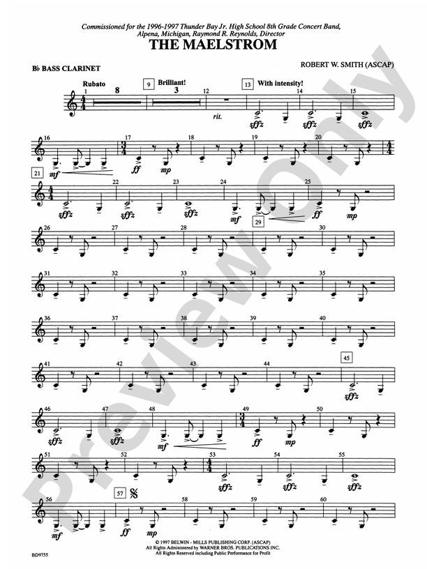 The Maelstrom: B-flat Bass Clarinet: B-flat Bass Clarinet Part ...