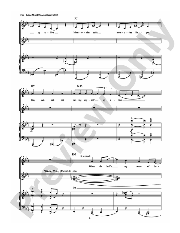 Eating Myself Up Alive: Piano/Vocal/Chords: William Finn - Digital Sheet Music Download