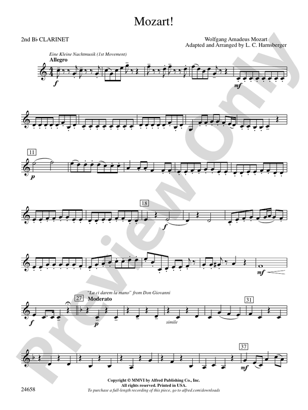 Mozart!: 2nd B-flat Clarinet: 2nd B-flat Clarinet Part - Digital Sheet ...