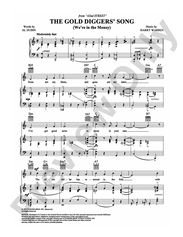 The Gold Diggers' Song (We're in the Money): Piano/Vocal/Chords: Ginger ...