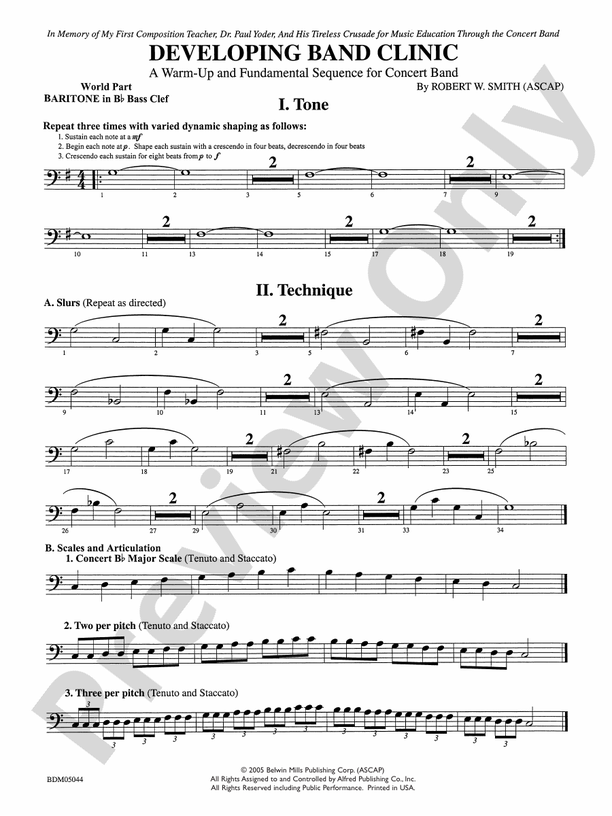 Developing Band Clinic (A Warm-Up and Fundamental Sequence for Concert ...