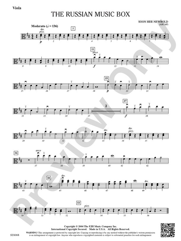 The Russian Music Box: Viola: Viola Part: Soon Hee Newbold - Digital ...