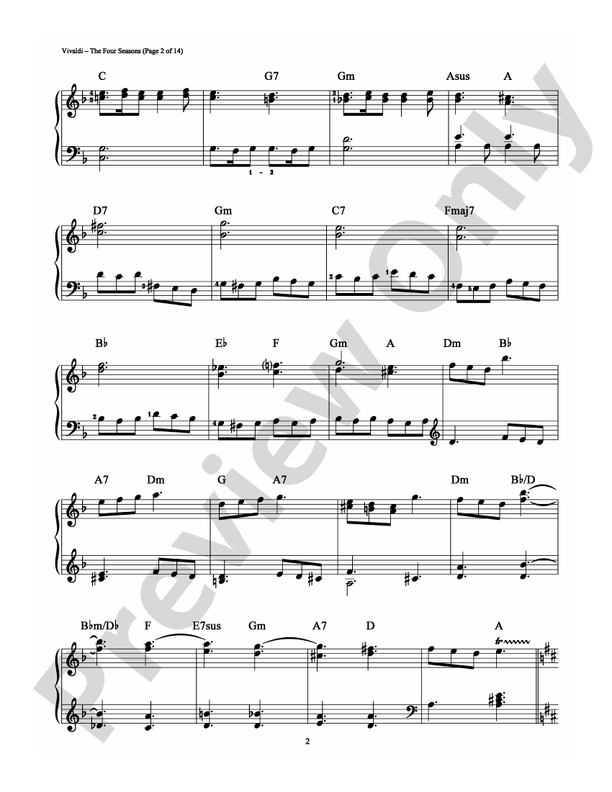 The Four Seasons: Easy Piano: Antonio Vivaldi - Digital Sheet Music Download