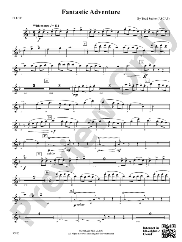 Fantastic Adventure: Flute: Flute Part - Digital Sheet Music Download