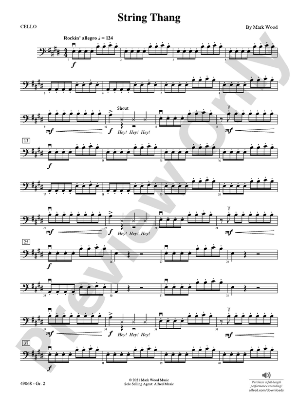 String Thang: Cello - Grade 2: Cello - Grade 2 Part - Digital Sheet ...