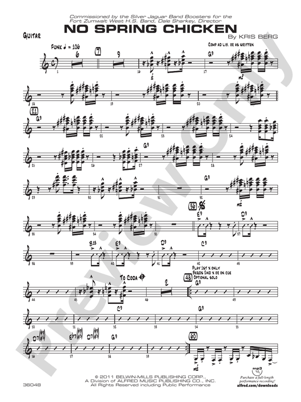 No Spring Chicken: Guitar: Guitar Part - Digital Sheet Music Download
