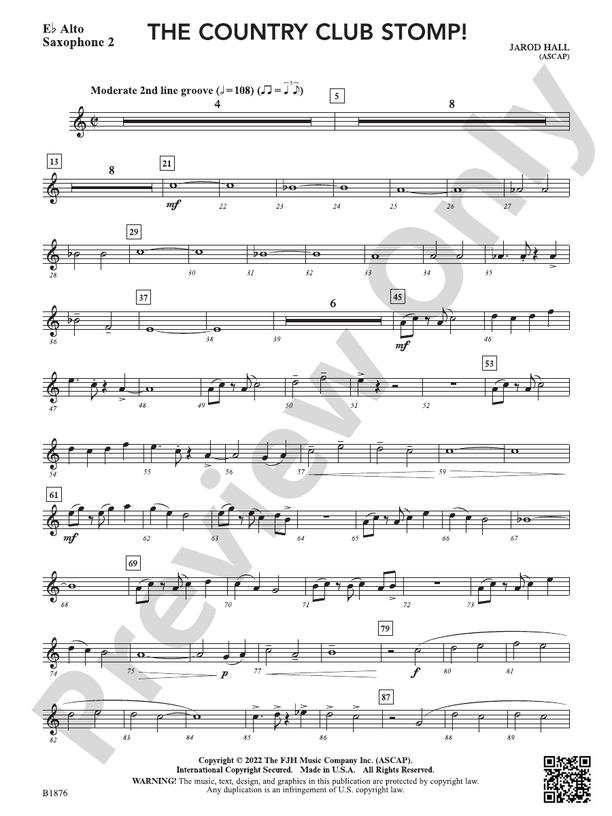 The Country Club Stomp!: E-flat Alto Saxophone 2: E-flat Alto Saxophone ...