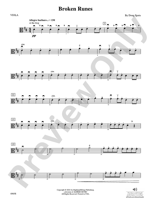 Broken Runes: Viola: Viola Part - Digital Sheet Music Download