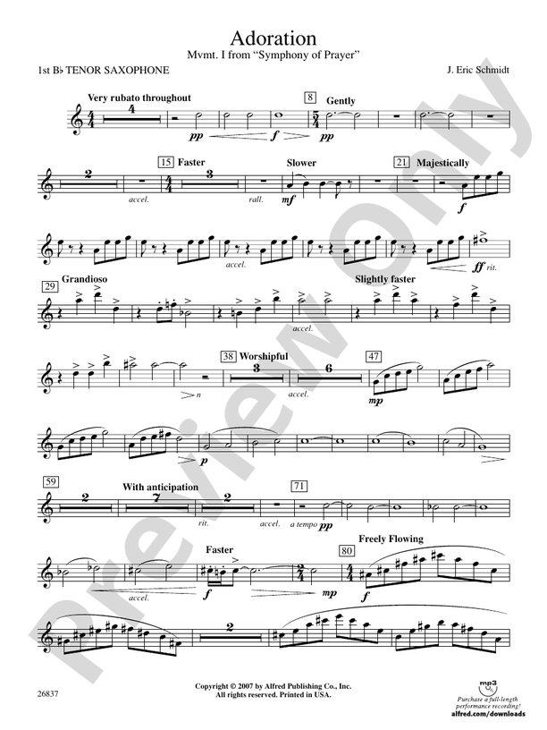 Adoration (Movement 1 from Symphony of Prayer): B-flat Tenor Saxophone ...