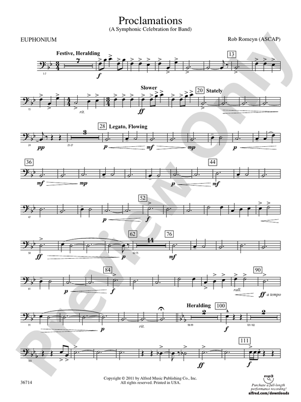 Proclamations: Baritone B.C.: Baritone B.C. Part - Digital Sheet Music Download