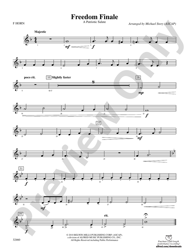 Freedom Finale: 1st F Horn: 1st F Horn Part - Digital Sheet Music Download