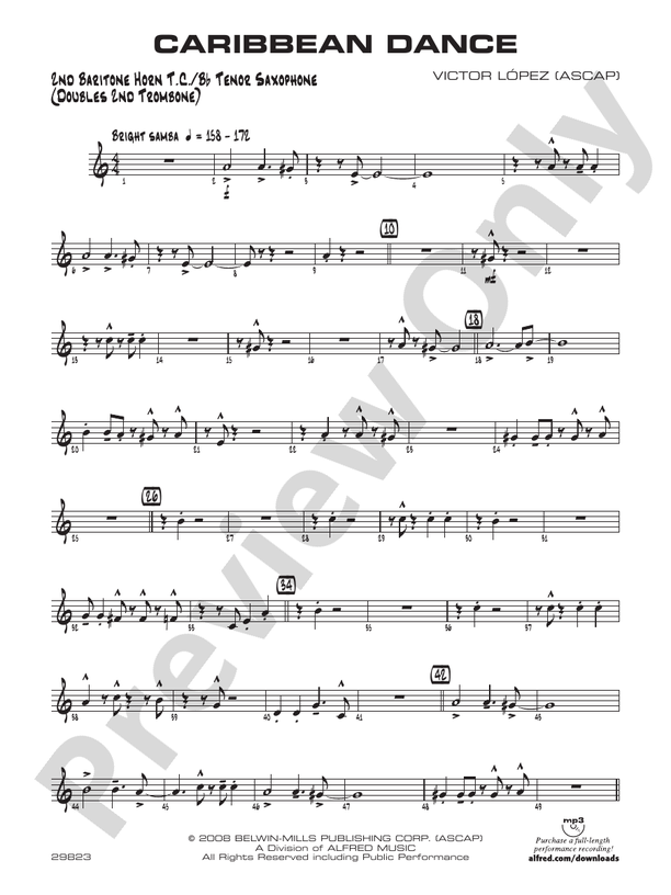 Caribbean Dance: 2nd Baritone T.C.: 2nd Baritone T.C. Part - Digital Sheet Music Download