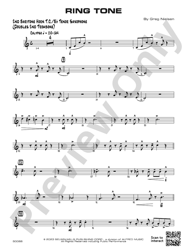 Ring Tone: 2nd Baritone T.C.: 2nd Baritone T.C. Part - Digital Sheet Music Download