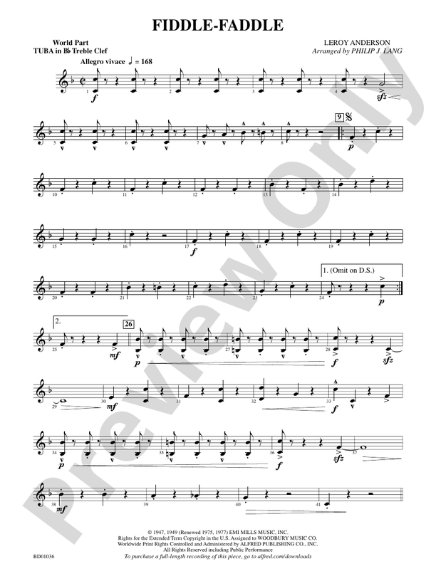 Fiddle-Faddle: (wp) B-flat Tuba T.C.: (wp) B-flat Tuba T.C. World Part ...