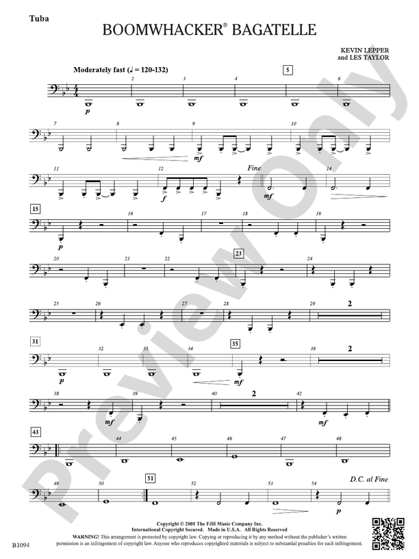 Boomwhacker® Bagatelle: Tuba: Tuba Part: Kevin Lepper - Digital Sheet ...