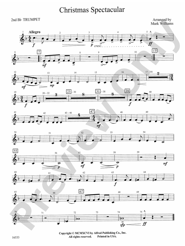 Christmas Spectacular: 2nd B-flat Trumpet: 2nd B-flat Trumpet Part ...