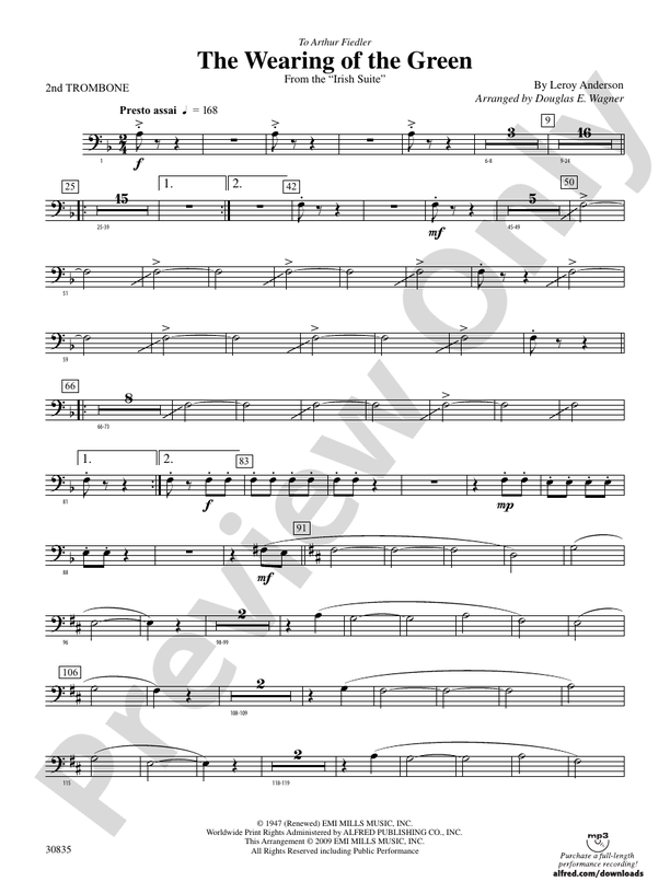 The Wearing of the Green (from the Irish Suite): 2nd Trombone: 2nd ...