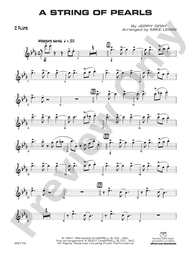 String of Pearls: Flute: Flute Part - Digital Sheet Music Download
