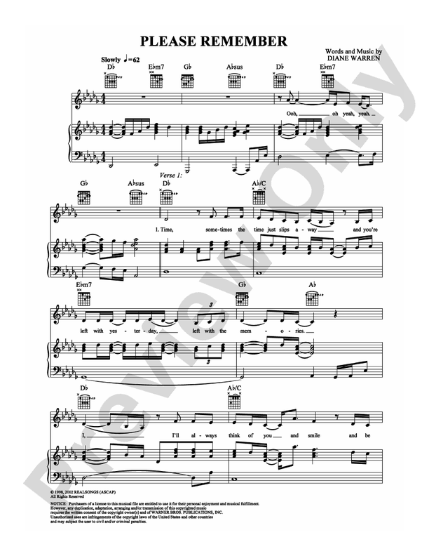 Please Remember: Piano/Vocal/Chords: LeAnn Rimes - Digital Sheet Music ...