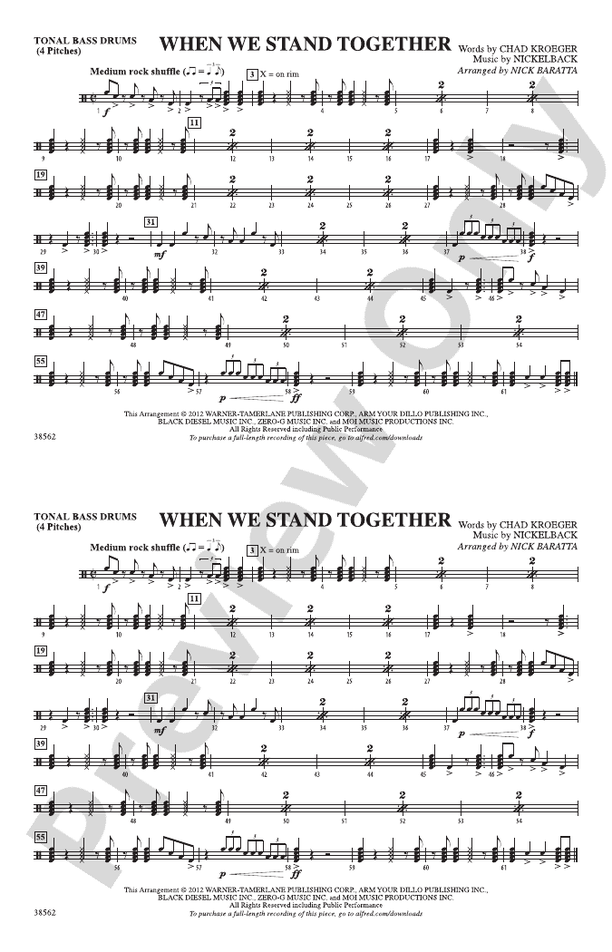 When We Stand Together: Tonal Bass Drum: Tonal Bass Drum Part - Digital ...