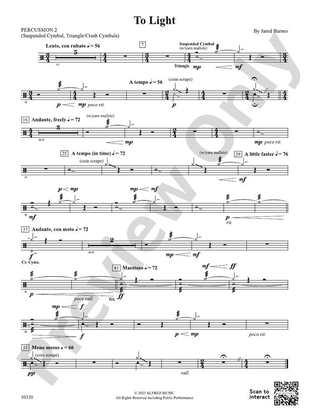 To Light: 2nd Percussion: 2nd Percussion Part - Digital Sheet Music Download