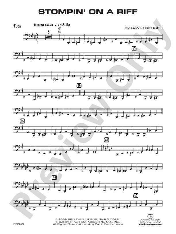 Stompin' on a Riff: Tuba: Tuba Part - Digital Sheet Music Download
