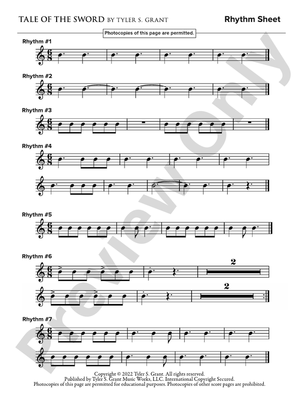 Tale of the Sword: Concert Band Conductor Score & Parts: Tyler S. Grant - Digital Sheet Music ...