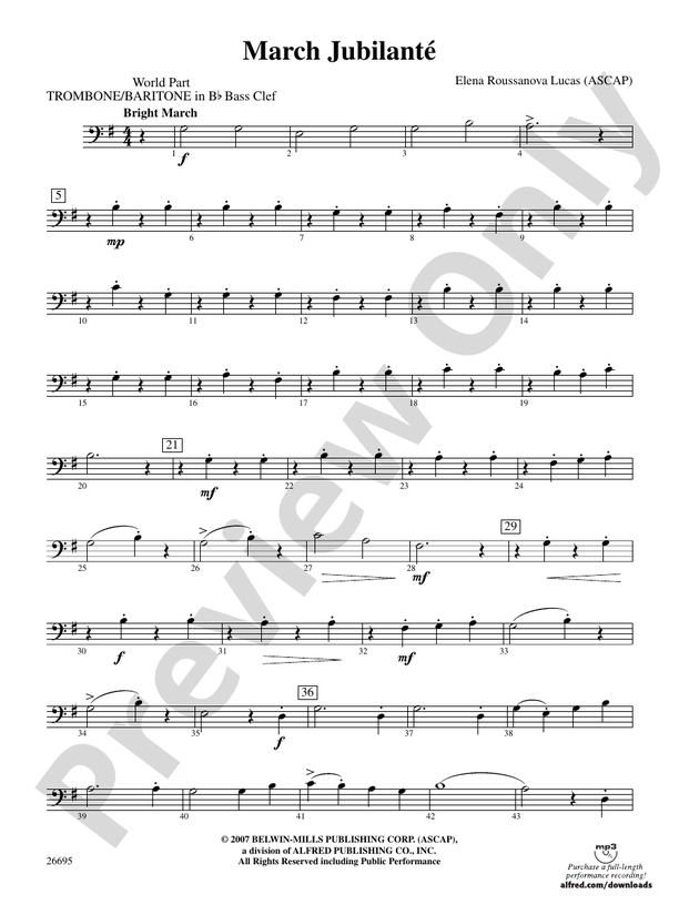 March Jubilante: (wp) 1st B-flat Trombone B.C.: (wp) 1st B-flat ...