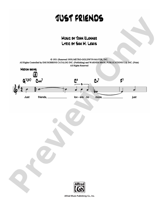 Just Friends: Lead Sheet: John Klenner - Digital Sheet Music Download