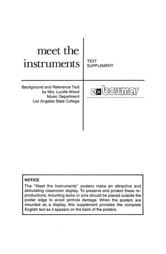 Meet the Instruments: Teacher's Guide | Sheet Music