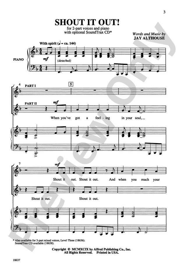 Shout It Out!: 2-Part Choral Octavo: Jay Althouse - Digital Sheet Music ...