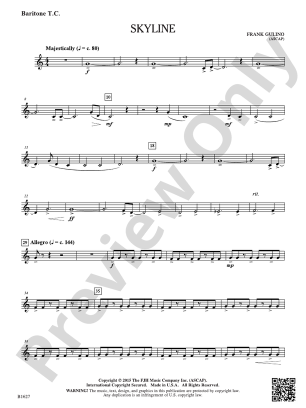 Skyline: Baritone T.C.: Baritone T.C. Part: Frank Gulino - Digital ...