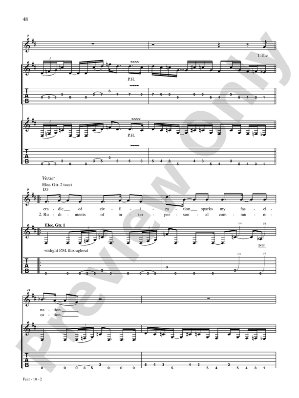Fear: Guitar: Creed - Digital Sheet Music Download