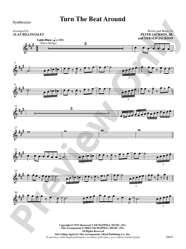 Turn the Beat Around: Synthesizer: Synthesizer Part - Digital Sheet ...