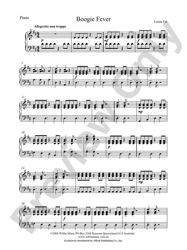 Boogie Fever: Piano Accompaniment: Piano Accompaniment Part - Digital ...