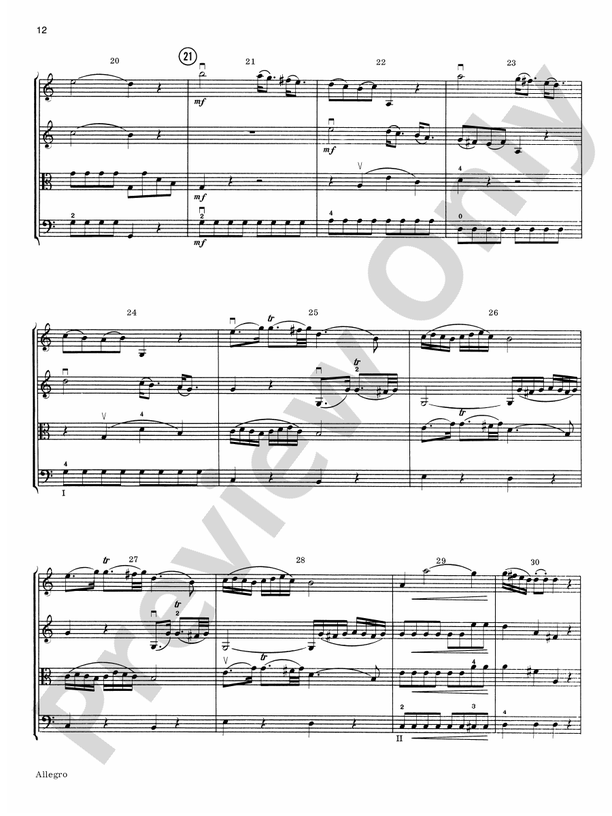 Mozart String Quartets: Score: String Quartet Score - Digital Sheet Music Download