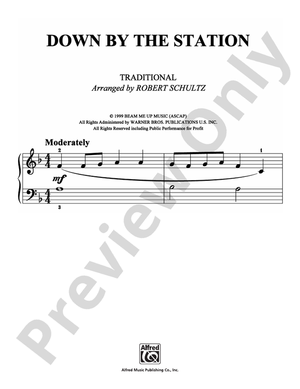 Down By the Station: Easy Piano: Traditional - Digital Sheet Music Download