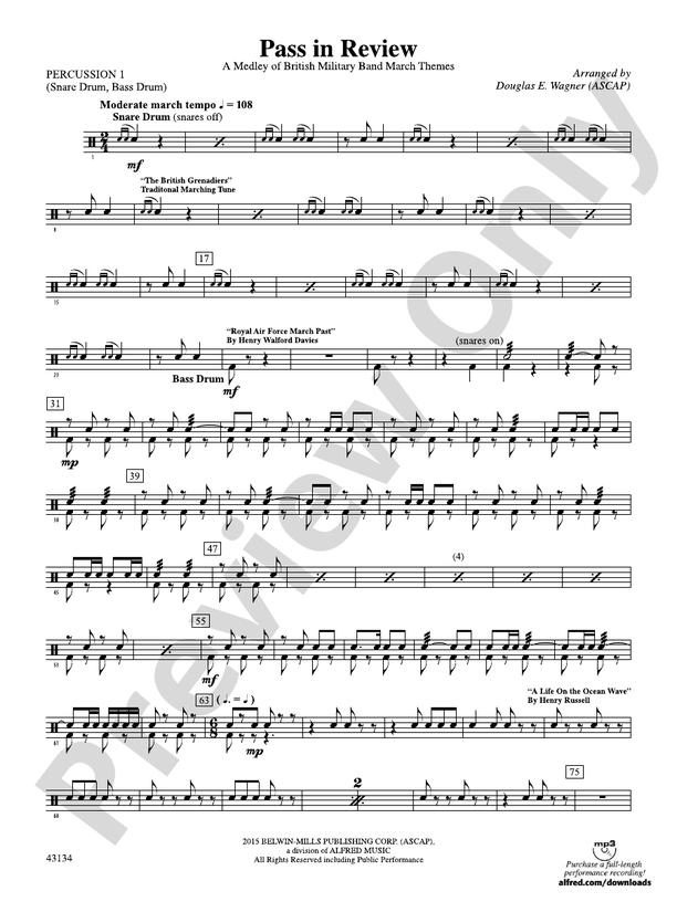 Pass in Review: 1st Percussion: 1st Percussion Part - Digital Sheet ...
